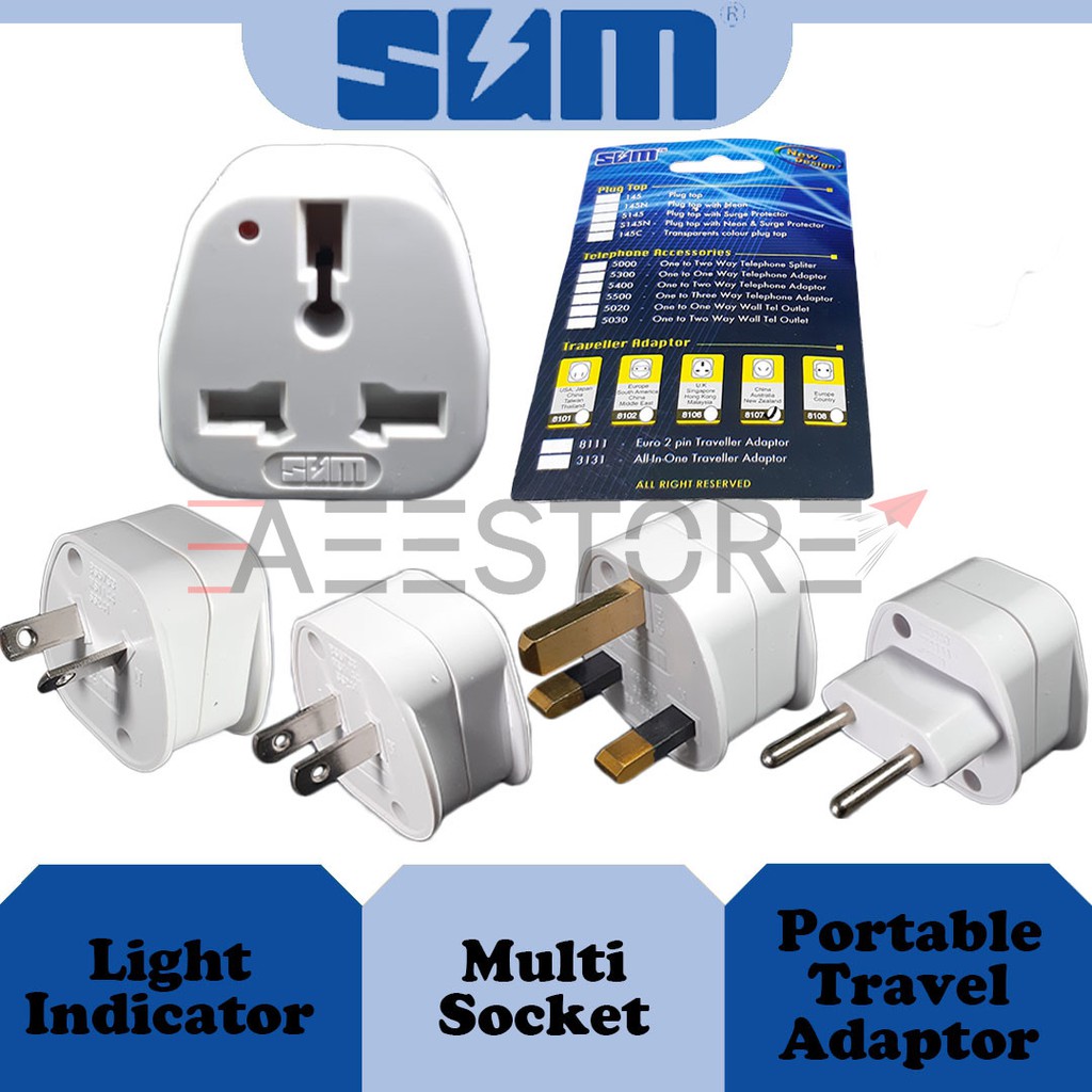 SUM Malaysia UK US EU China AU Thailand Universal Travel Adaptor Socket ...