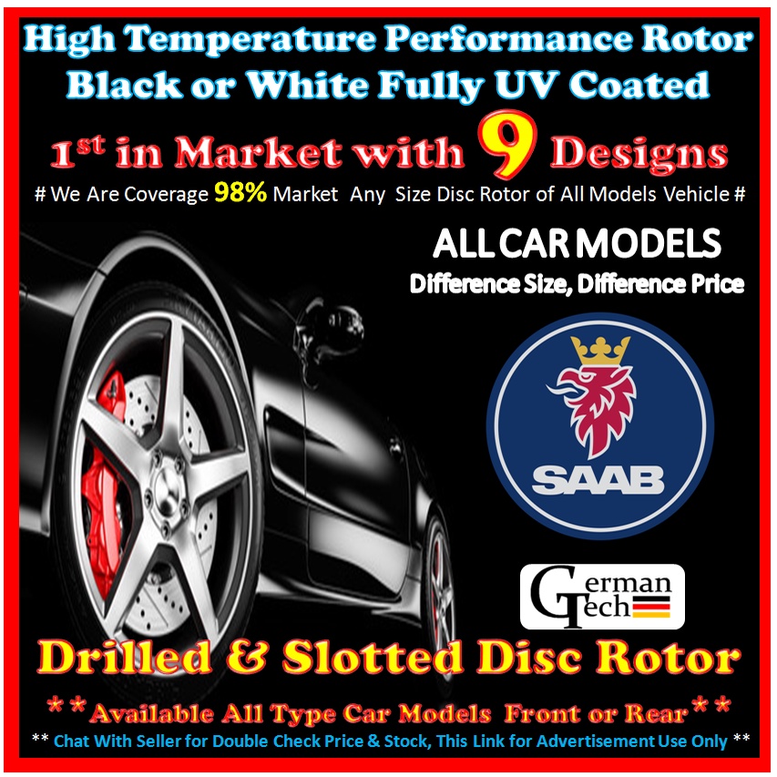SAAB Disc Rotor High Performance Drilled or Slotted High Temperature ...