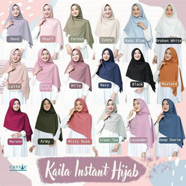Kaila hijab by Cassie Material moss crepe platinum | Shopee Malaysia