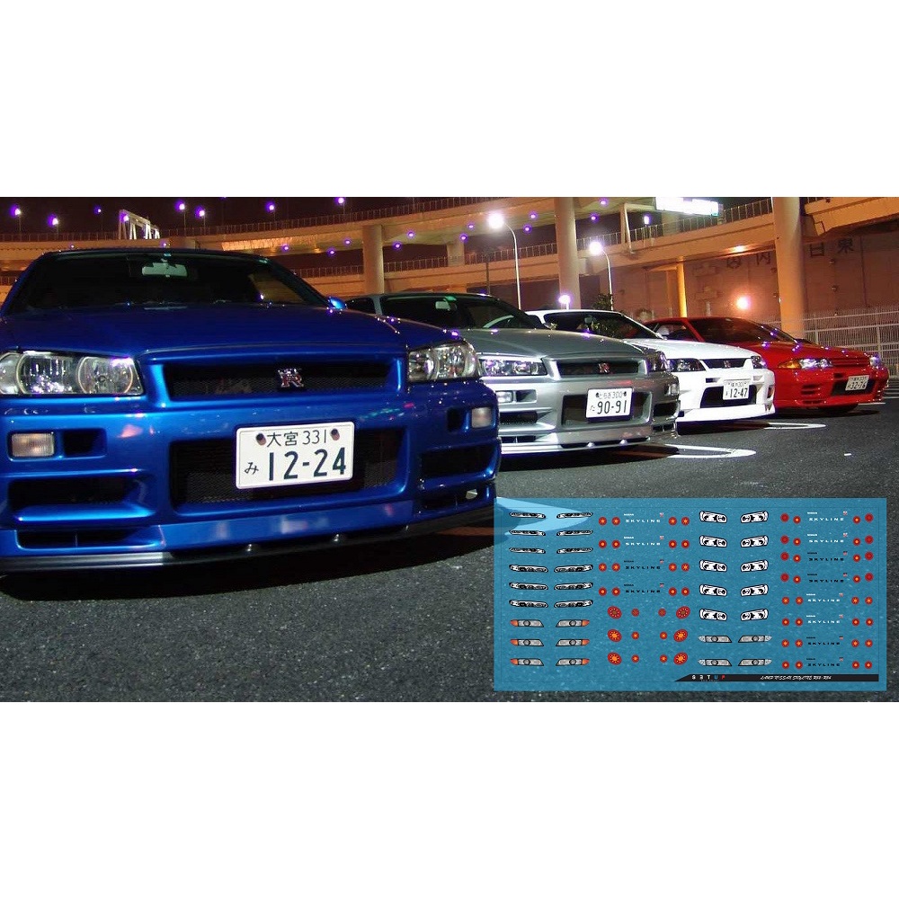 Water decal Headlight Taillight Nissn R33 R34 R35 GTR skyline Hotwheels ...