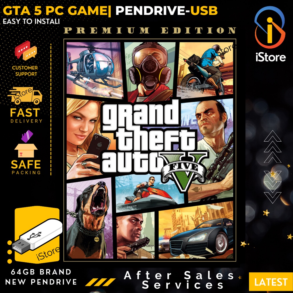 Grand Theft Auto V GTA 5 installer Pendrive USB 64GB PC Game with ...