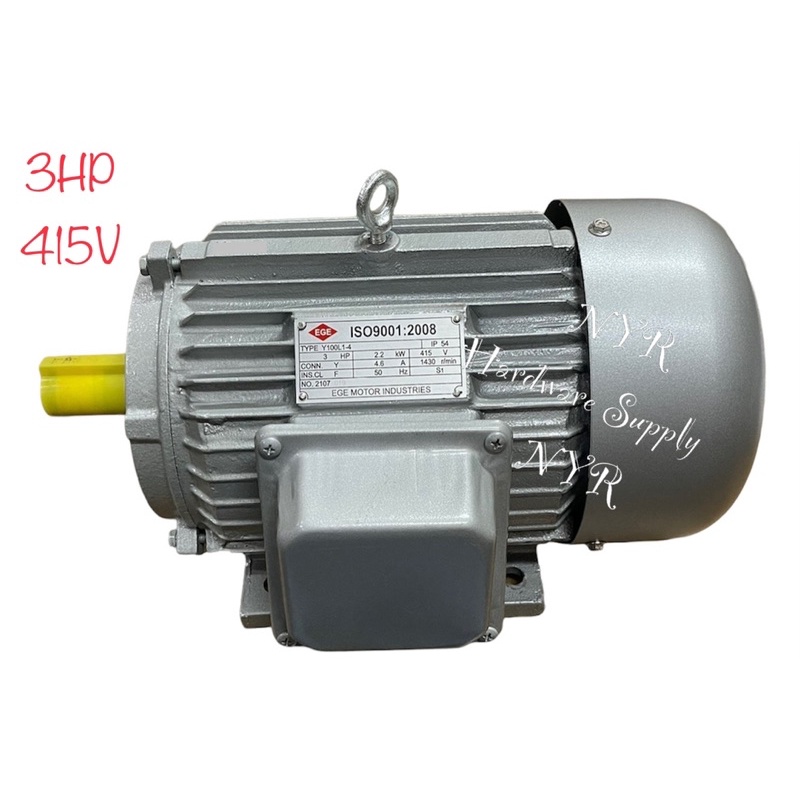 EGE 3HP 415V 2.2kw Induction Motor 1430rpm / Three Phase / 3phase ( 3 Horse Power ) | Shopee ...