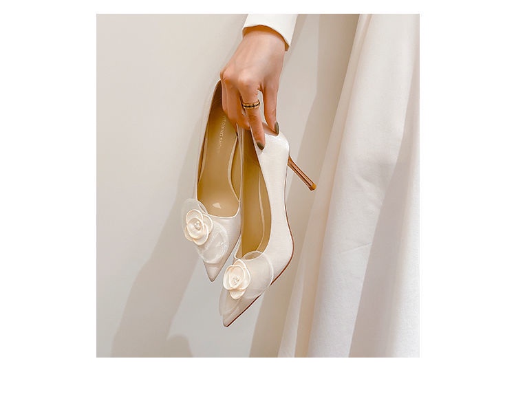 SWEETC Kasut raya perempuan Raya Heels 2024 kasut tinggi Women's French ...