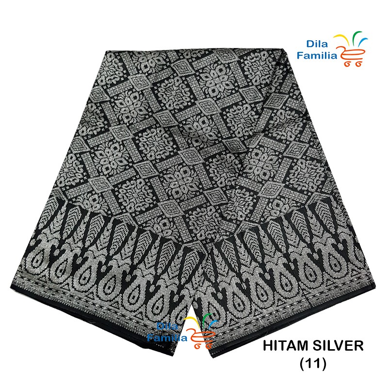 Sampin Songket Hitam Emas Gold Silver No 11 Tenun Siap Jahit 2 Meter ...