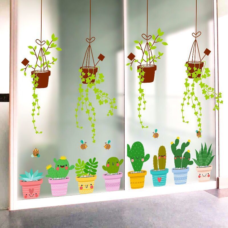 Kindergarten glass door and window wall stickers double-sided stickers ...