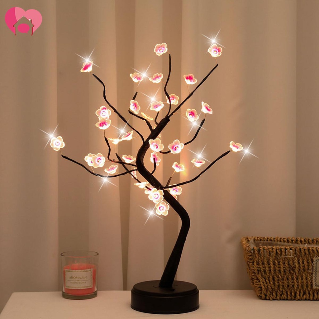 Cherry Tree Bonsai Lamp Beautiful Cherry Blossom Tree Light with 36 ...