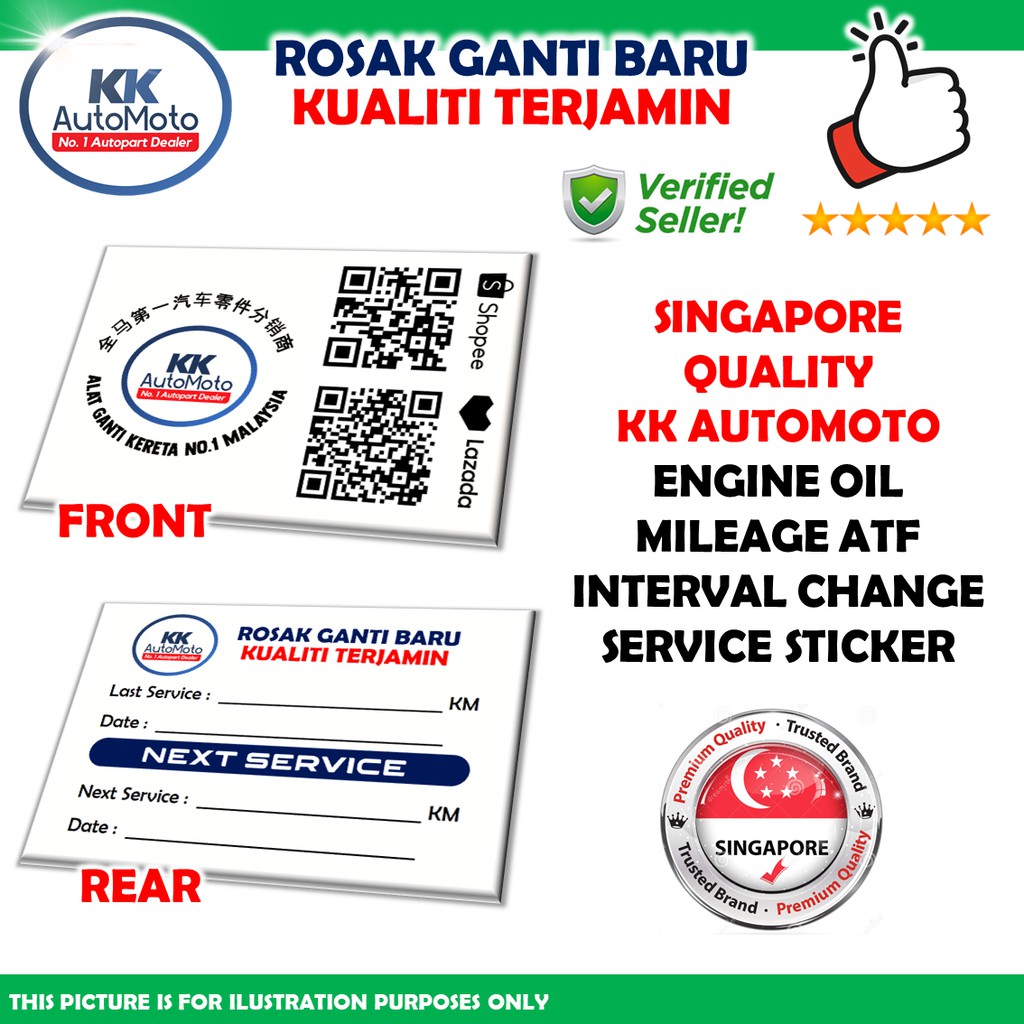 Mileage Sticker by KK AutoMoto - Top Singapore Quality - Engine Motor ...