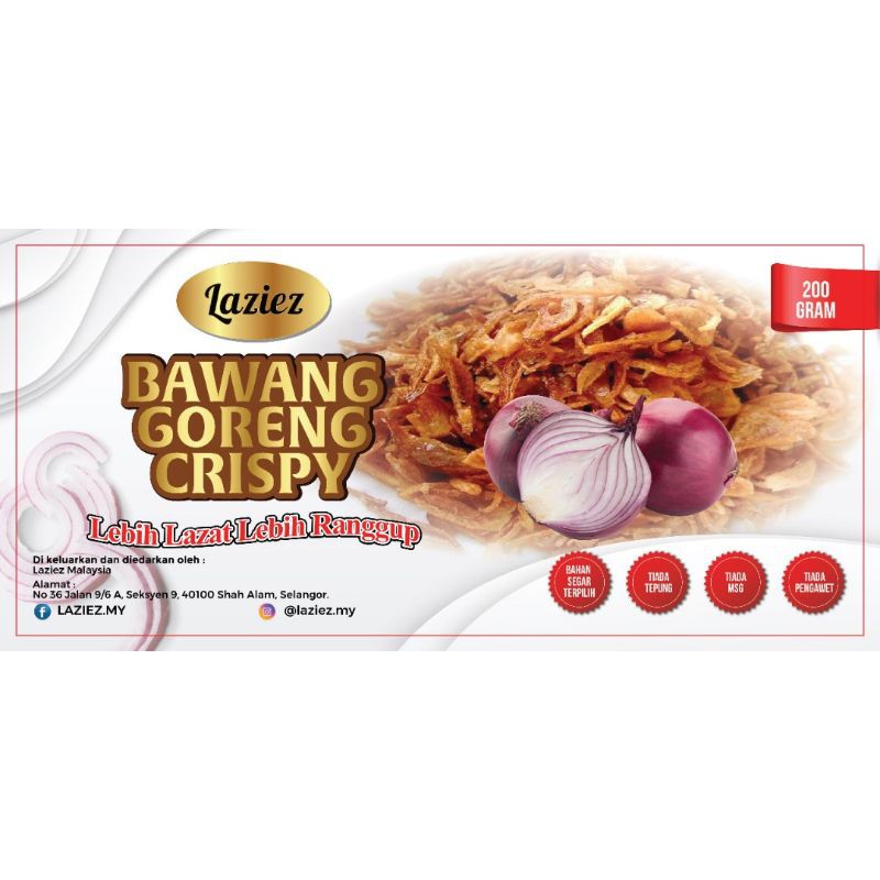 🔥HQ LAZIEZ🔥 200 GRAM BAWANG🔥GORENG CRISPY🔥HOT ITEM 300GRAM🔥LEBIH ...