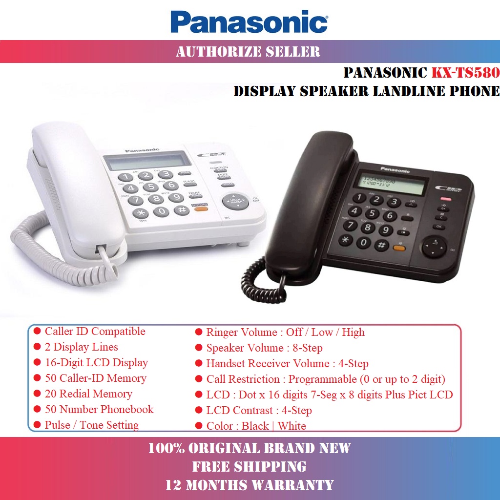 [Ready Stock] Panasonic KX-TS580ML KX-TS580 KX TS580 Display Speaker Phone Home Office Landline ...