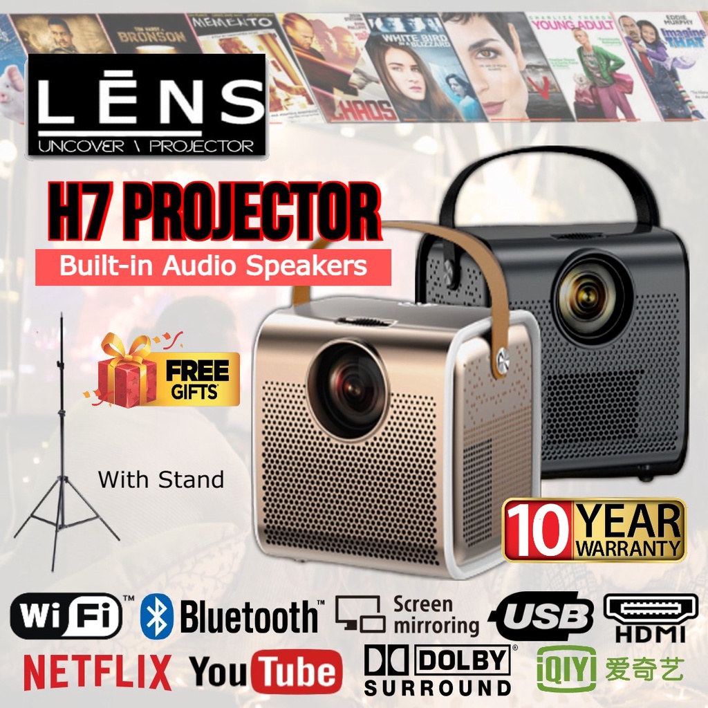 The projector Smart Android Projector H7 Mini 6000 Lumens HD 1080P 4K ...