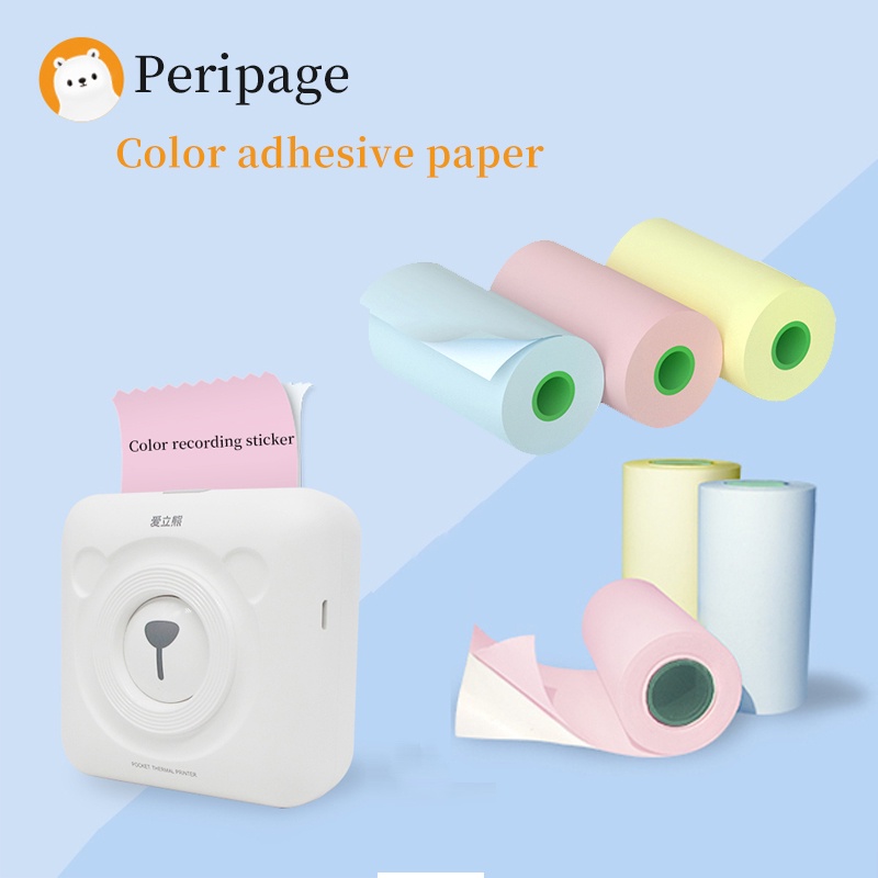 Blue/ Pink /Yellow Color Thermal Sticker Paper Color Sticker Printer ...
