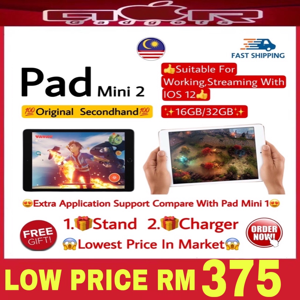 🇲🇾Pad Mini 2 Tablet (Secondhand) Premium Used Quality Tiptop Condition ...