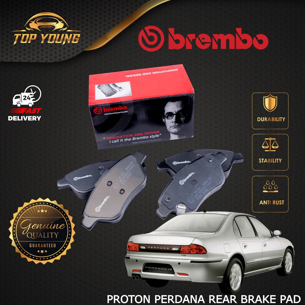 BREMBO PROTON PERDANA REAR (BELAKANG) BRAKE PAD 100% ORIGINAL BREMBO ...