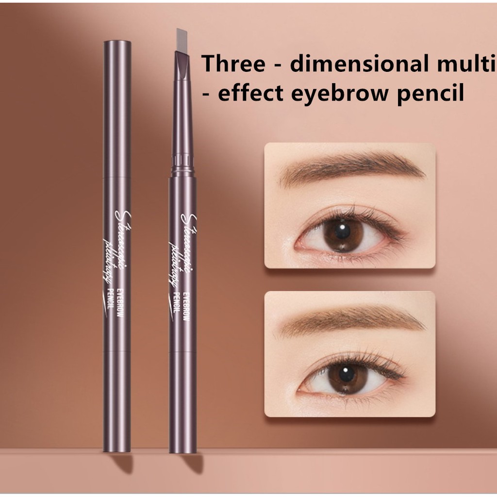 MR shopee Waterproof Eyebrow Pencil 2 in 1 Rotating With Built-in Brush ...