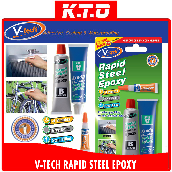 (VT-140B1, VT-142) V-TECH RAPID VITAL STEEL EPOXY EXCELLENT GAP FILLING ...