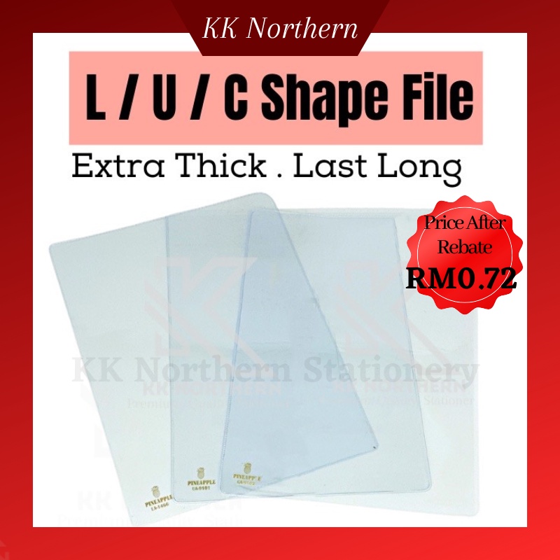 L U C shape A4 PVC Clear Folder Transparent File Folder Clear File ...