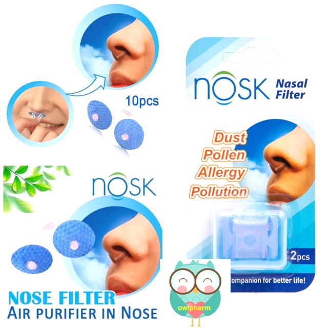 Nosk Nasal Filter (2s/10s) to Filter nasal Dust, pollen, Allergens ...