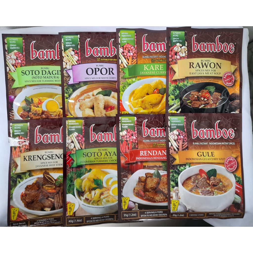 Bamboe Instant Seasoning All Variants of Complete Kitchen Spices Export ...