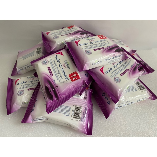 EVERFRESH 3 IN 1 make up removal complete cleansing wipes 20 wipes ...