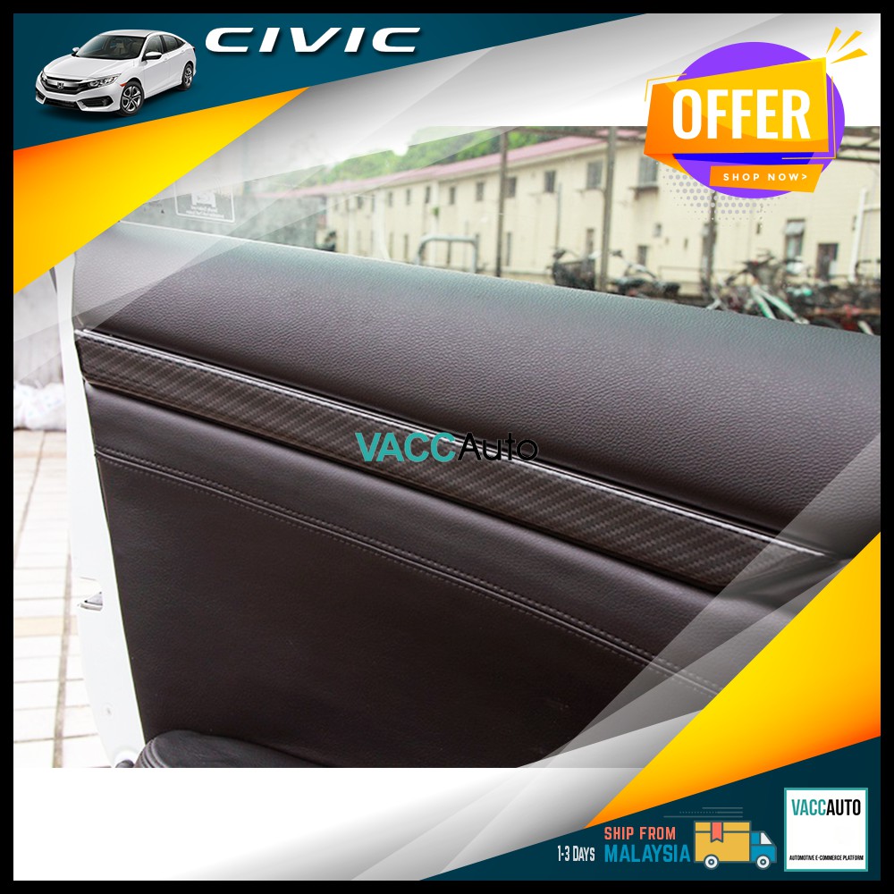 Honda Civic FC 10th Door Carbon Panel Interior Car Door Panel Edge ...