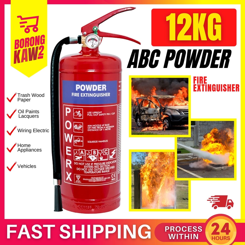 12KG ABC Powder Fire Extinguisher for Car Home Office Portable ...