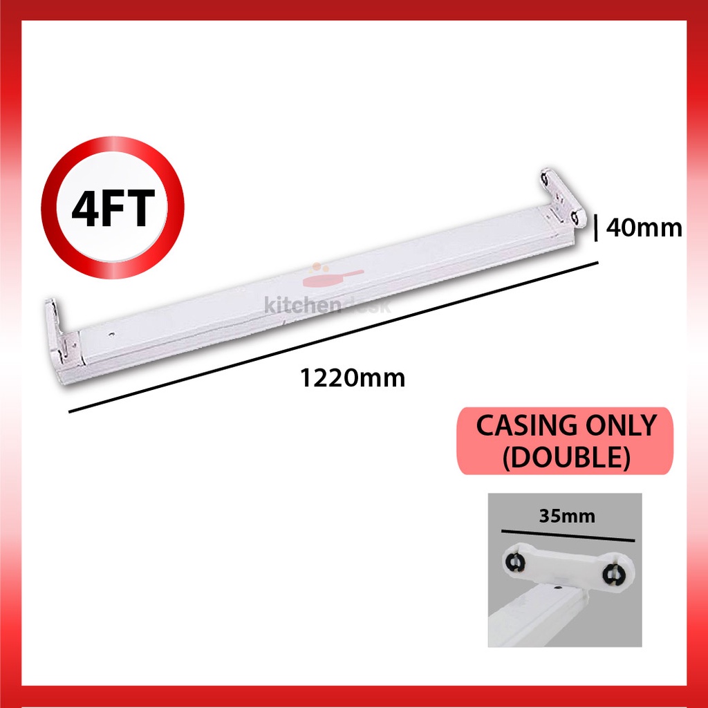 KD_ LED Lampu Kalimantang T8 2FT 4FT Ceiling Wall Lights Casing Light Tube Home Lighting Panjang ...