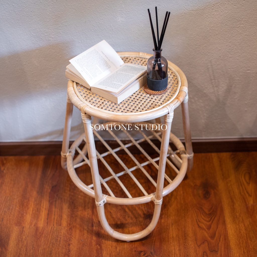 The Melissa - Balinese Rattan Coffee Side Table, Rattan Bedside Table ...