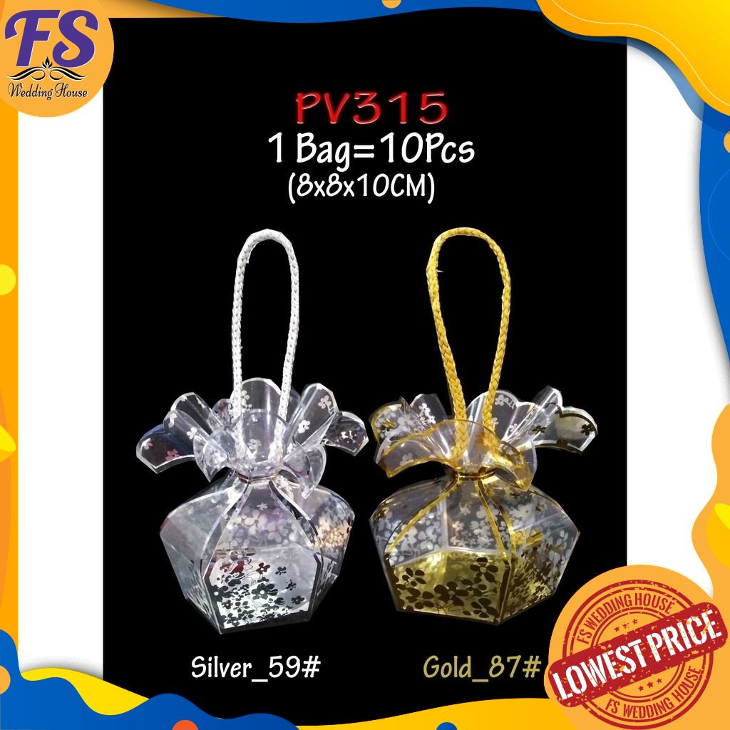 HEXAGON PVC BOX/ TRANSPARENT GIFT BOX/ PACKAGING FOR DOORGIFT/ KOTAK ...