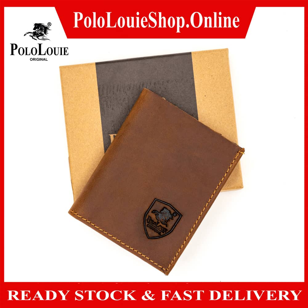 Original Polo Louie Men's Luxury Leather Trifold Wallet Vertical Style ...