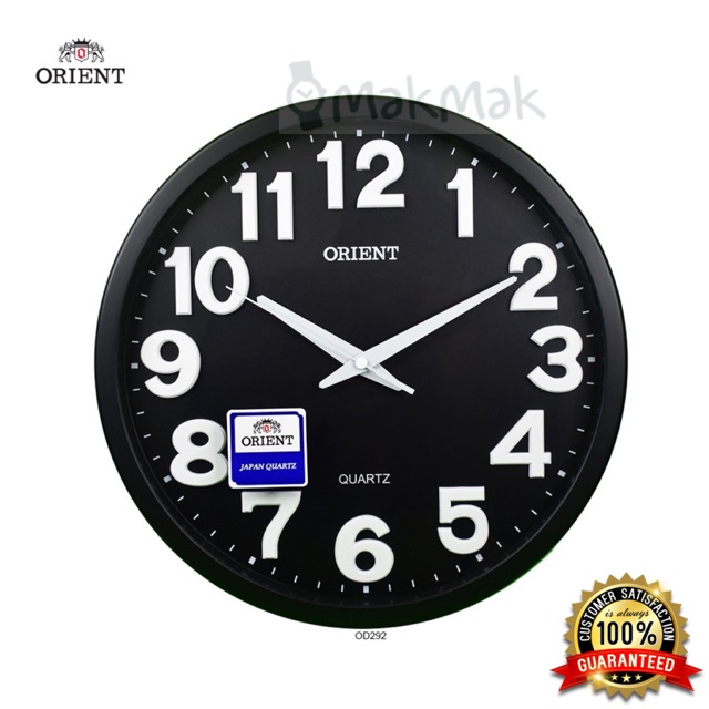 [100% Original] ORIENT Wall Clock QUARTZ OD292 BLACK Jam Dinding OD 292 ...
