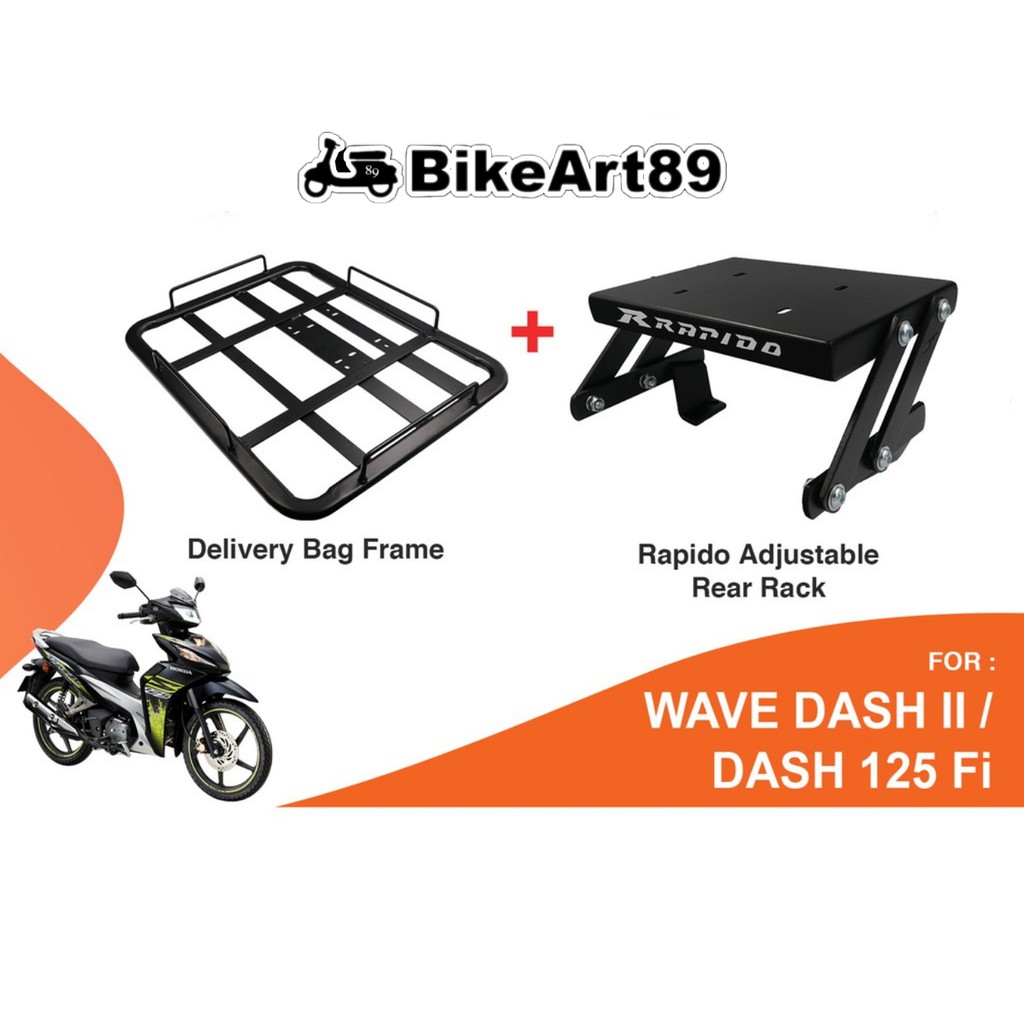 Monorack Honda WAVE DASH II/ DASH 125 Fi RAPIDO Foodpanda Grabfood ...