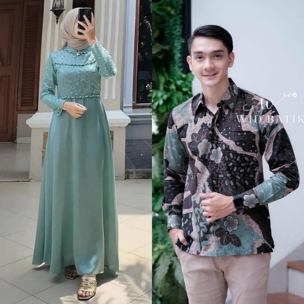 Couple Brocade Gamis for Lebaran Graduation Proposal Batik Modern ...