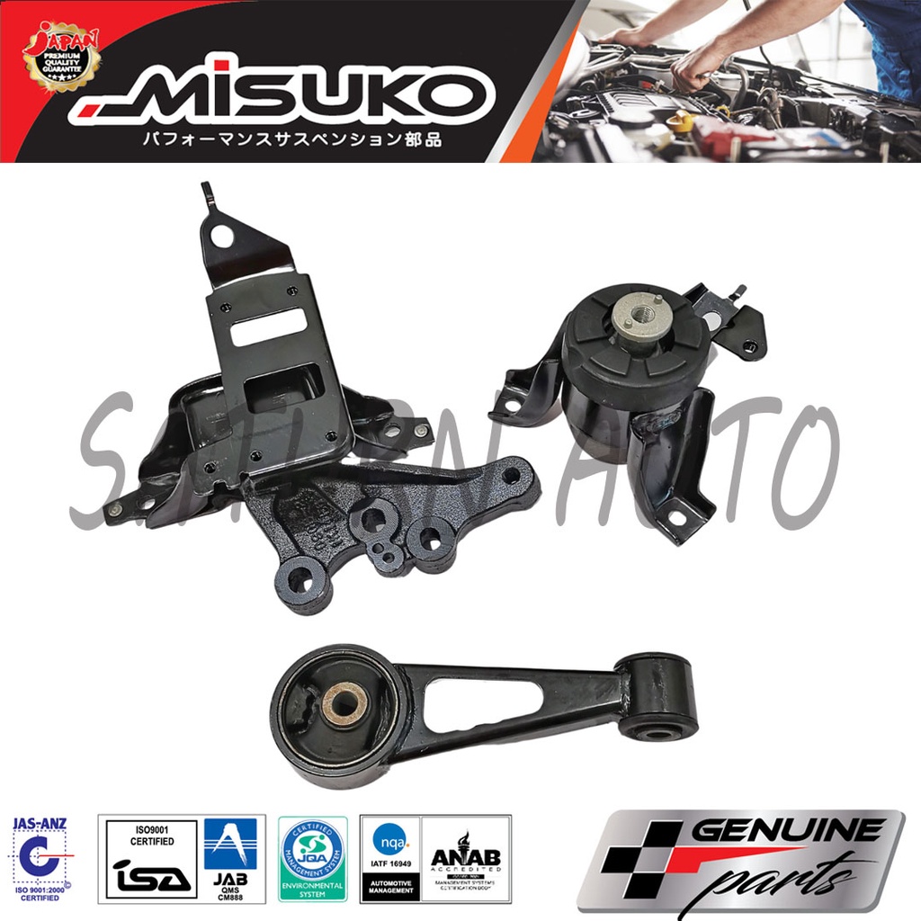 PERODUA BEZZA 1.3 AUTO ENGINE MOUNTING KIT SET BRAND MISUKO 1 SET 3PCS ...