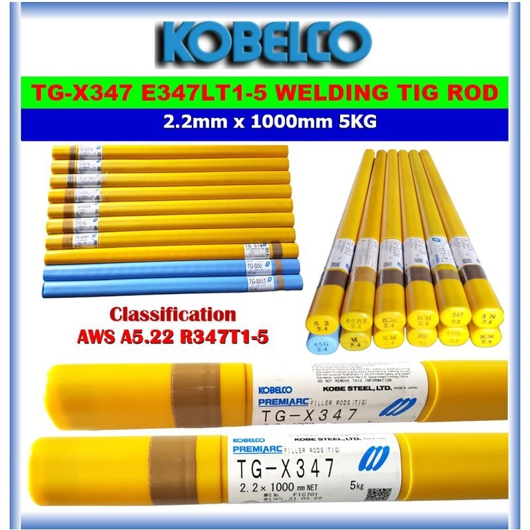 KOBELCO WELDING TIG ROD TG-X347 ( TGX347 , TGX-347 ) E347LT1-5- 2.2 X ...