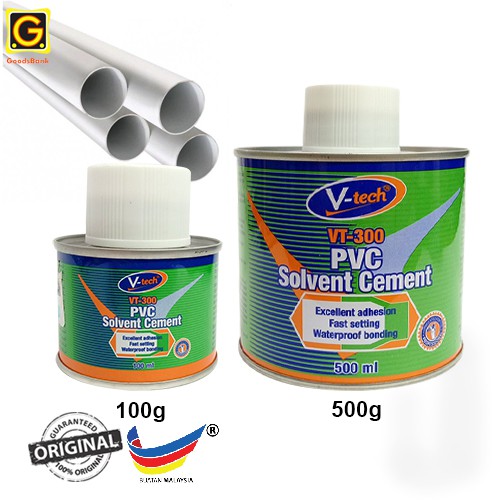 GBO VTECH VT300 Solvent Cement Gum PVC Pipe Glue 100g & 500G | Shopee Malaysia