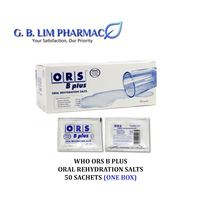 ORS B PLUS ORAL RE-HYDRATION SALTS 50 SACHETS - PLAIN FLAVOR (EXP: 30 ...