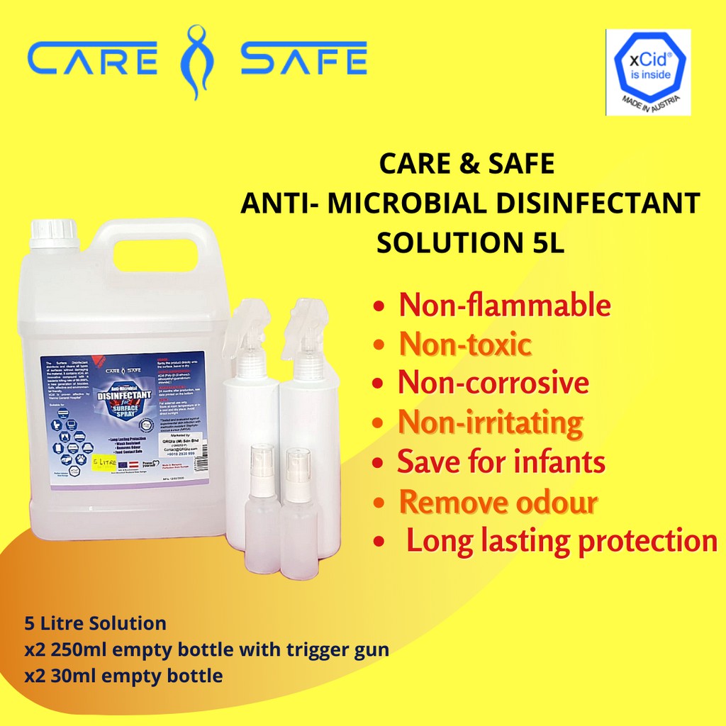 Water-based Disinfectant - 5 Litre - Effectively kills Bacteria - Food ...