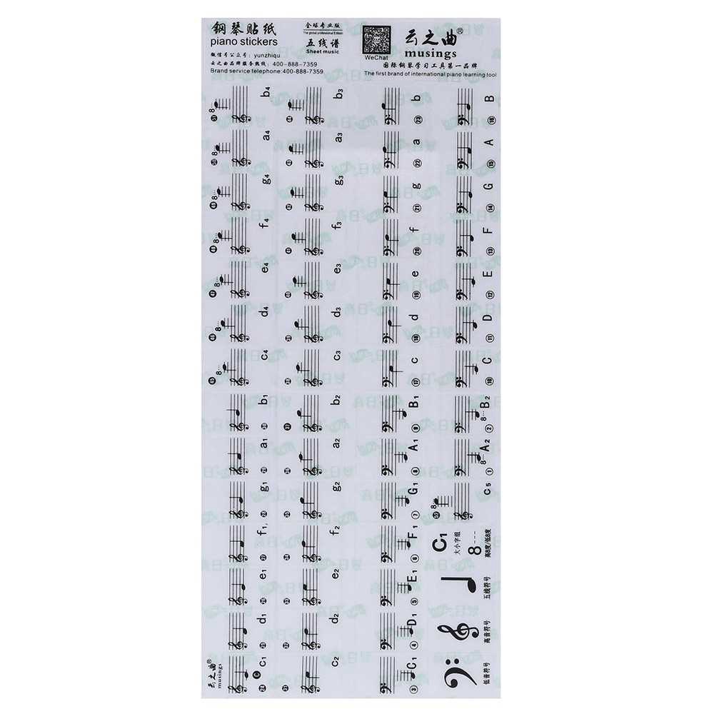 Transparent 49 61 Key Electronic Keyboard 88 Key Piano Stave Note ...