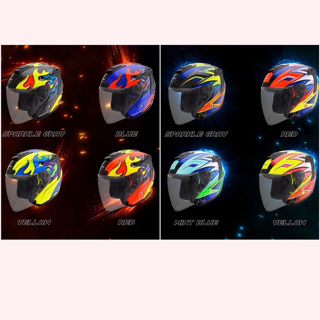 HELMET GRACSHAW OPEN FACE - GRACSHAW GAIZER PYRO / GRACSHAW GAIZER ...