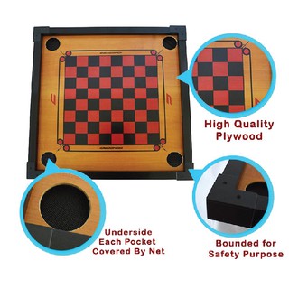 Wooden Carrom Board 2in1 Mini Draught Dam Haji Big Carrom Board Games ...