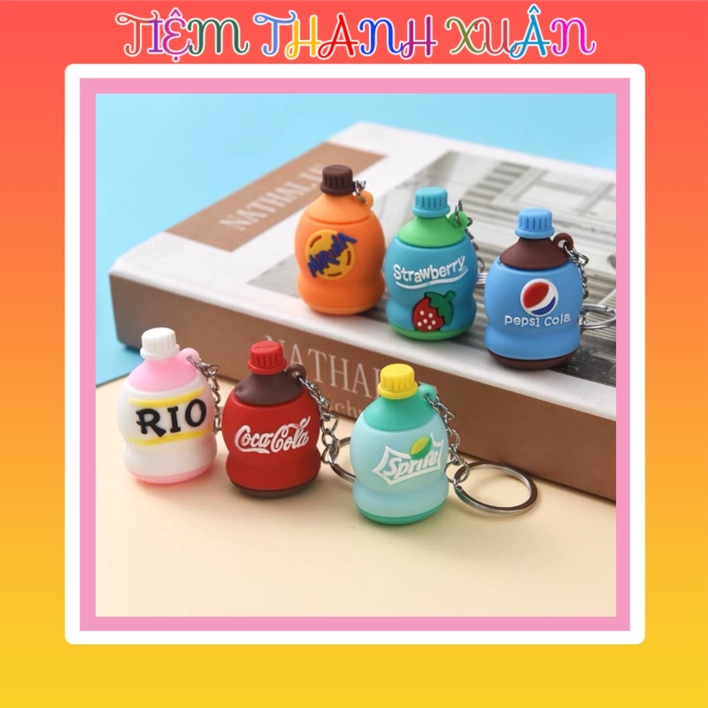 Lovely Soft Drink Bottle Keychain - Co Ca, Pepsi, Rio, Sprite | Shopee ...
