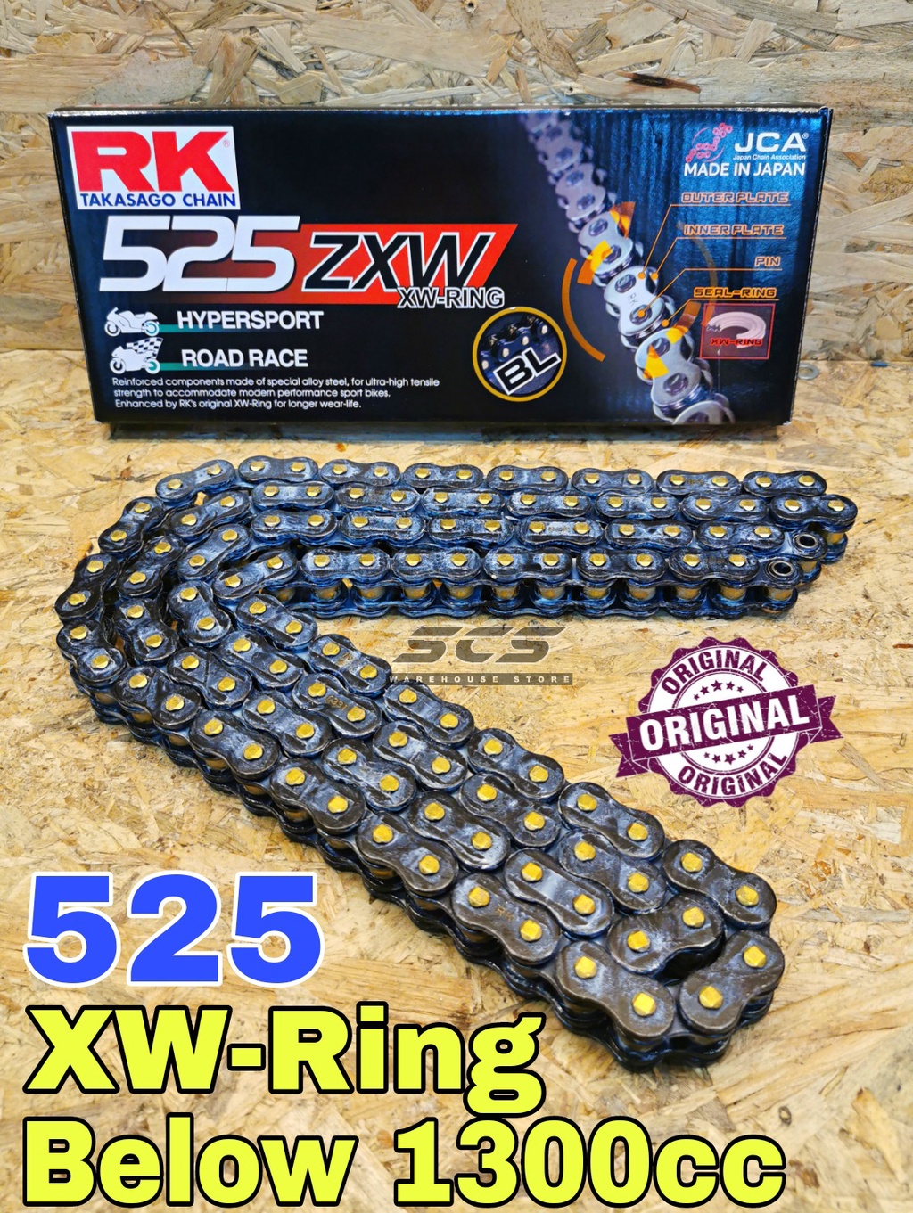RK Chain Blue 525 XW-Ring XWRING Rantai ZXW WRING Z1000 Versys 1000 R1 ...