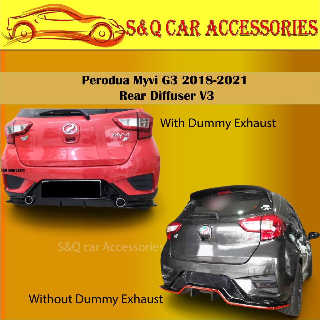 Perodua Myvi G3 2018-2021 Rear Diffuser V3 | Shopee Malaysia