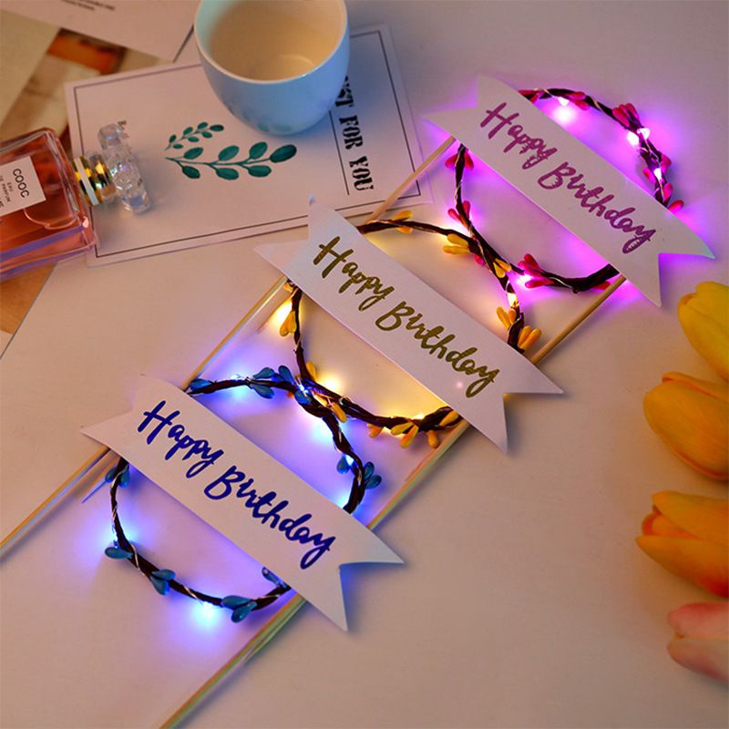 LED light happy birthday cake topper/ LED生日快乐蛋糕插件 | Shopee Malaysia