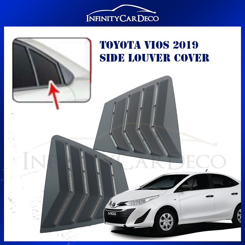 Toyota Vios 2019 Black Rear Side Louver Cover Window Triangle Mirror ...