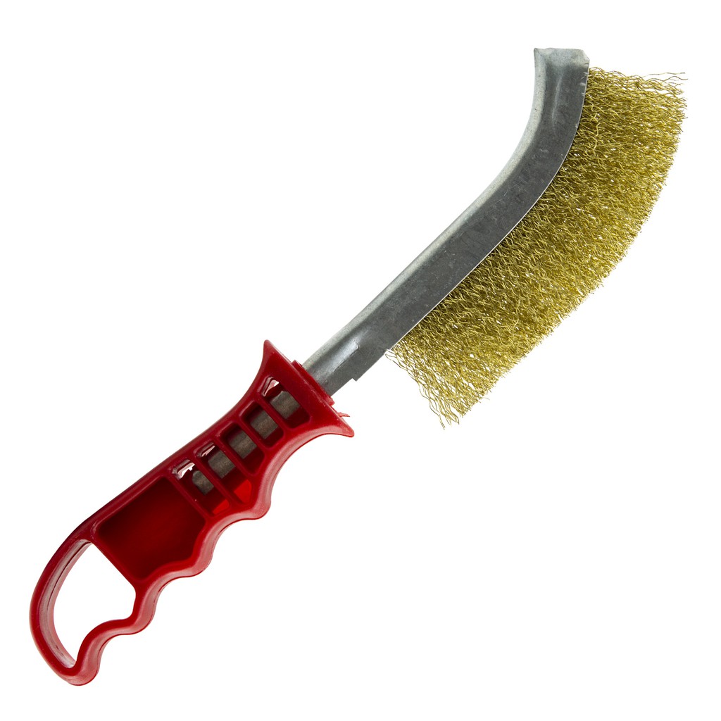 Brass Coated Steel Wire Brush with Handle | Shopee Malaysia