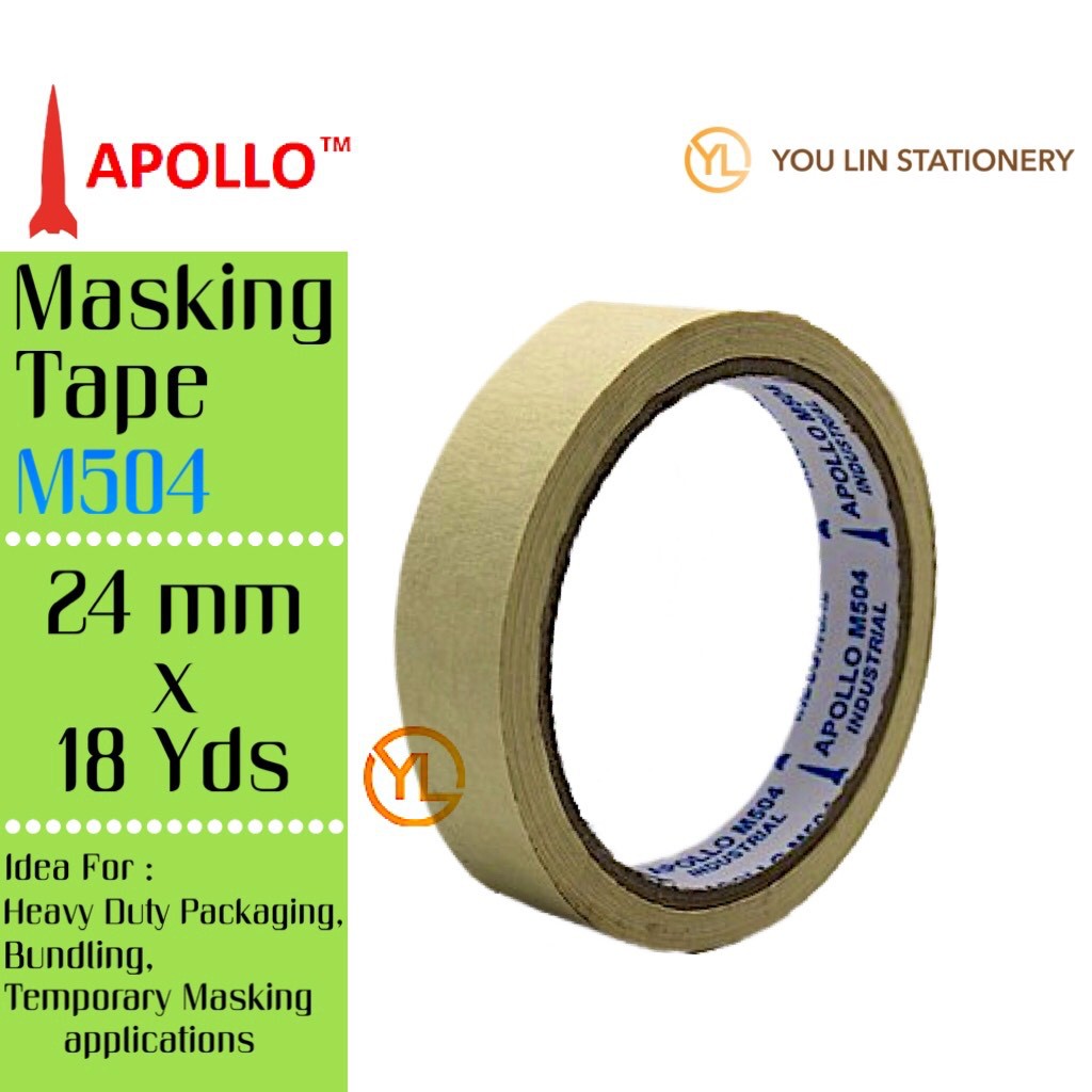 Apollo Masking Tape M504 ( 24mm / 36mm / 48mm / 60mm / 72mm ) | Shopee ...