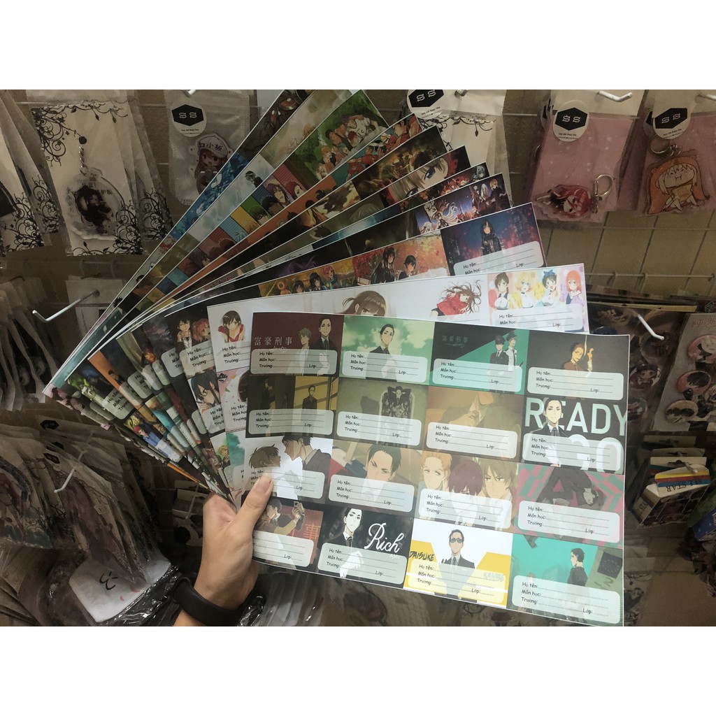 Set of 20 Anime notebook labels (Multiple Models) 2-Uzaki-chan,Kanojo ...