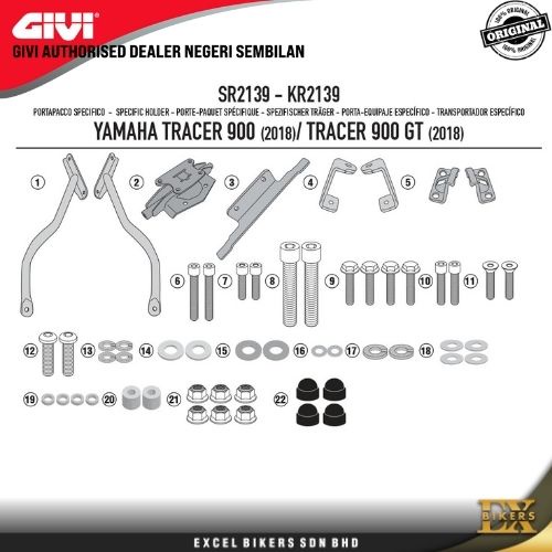 GIVI SR2139 TOP BOX RACK FOR YAMAHA TRACER 900 GT (2018 - 2020)/GIVI ...