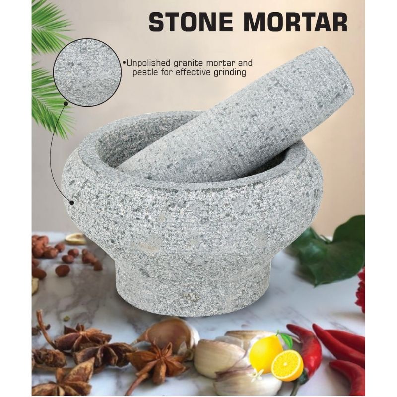 LESUNG BATU /STONE MORTAR AND PESTLE / LESUNG BATU (13cm, 14.5cm, 16cm ...